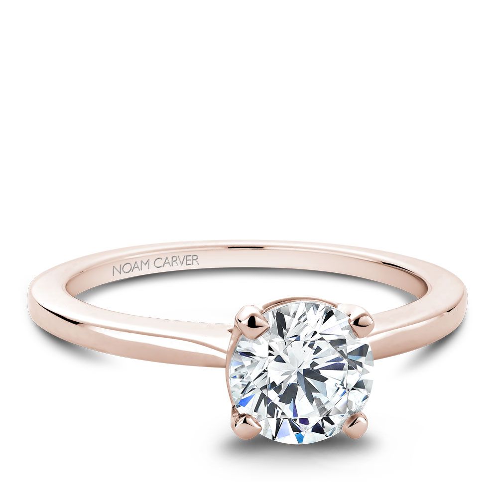 Noam Carver 14K Rose Gold Round Solitaire Engagement Ring B018-01RA